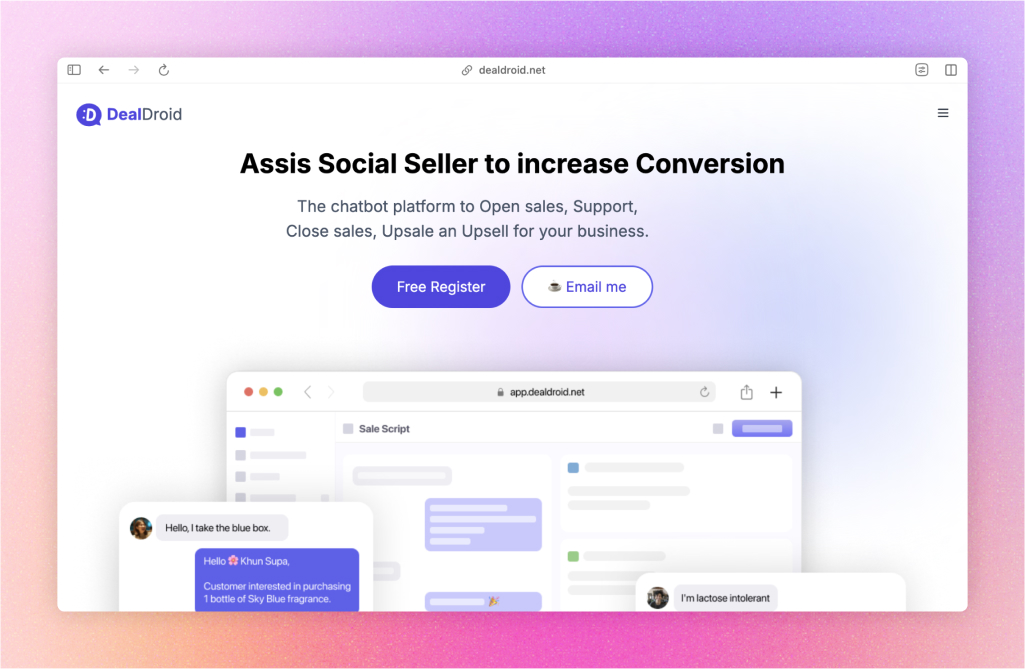 DealDroid - No-Code Chatbot for Quality Seller